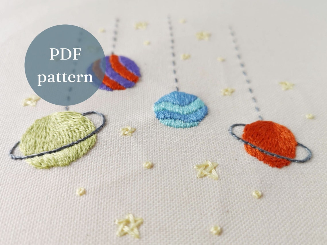 Toy Galaxy Hand Embroidery Pdf Pattern and Instructions - Etsy