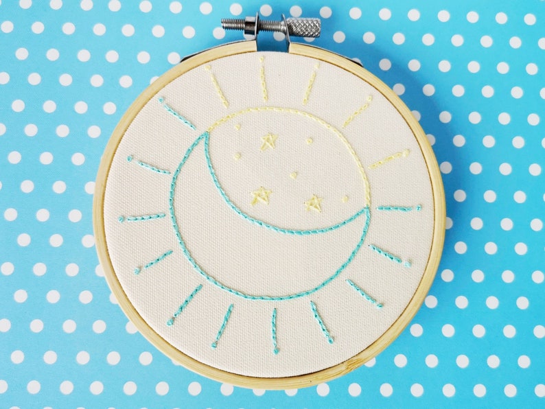 Eclipse Design for Hand Embroidery. Pdf Pattern With Detailed - Etsy