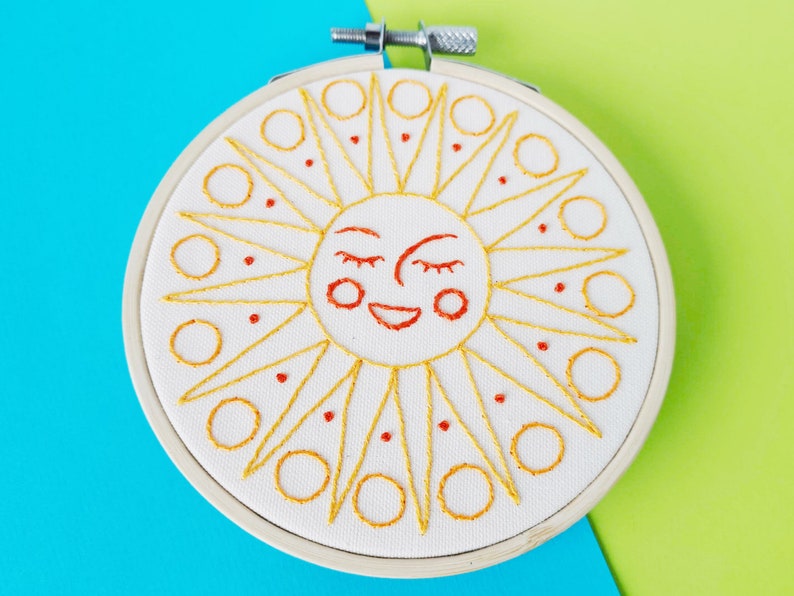 Young Sun Hand Embroidery Pdf Pattern and Instructions Simple | Etsy