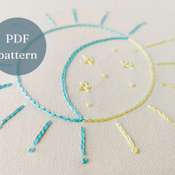 Eclipse Embroidery Pattern - Etsy