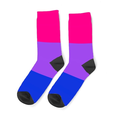 Bisexual Socks Pastel Bi Pride Flag Socks Bi Pride Clothing | Etsy