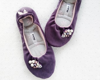 Velvet slippers | Etsy
