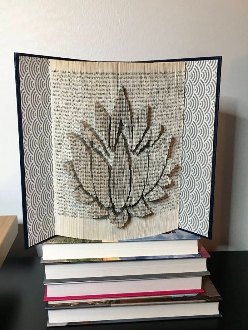 Lotus Flower-443 Folds-cut&fold Book Folding Pattern-flower Pattern - Etsy