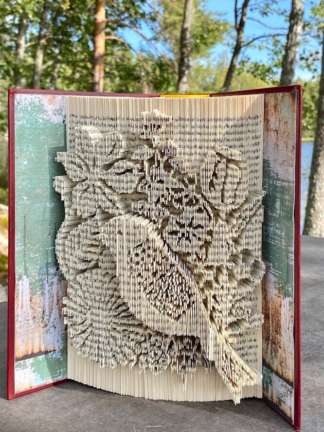 Bird With Flowers-653 Pages-cut&fold Book Folding Pattern Bird Pattern ...