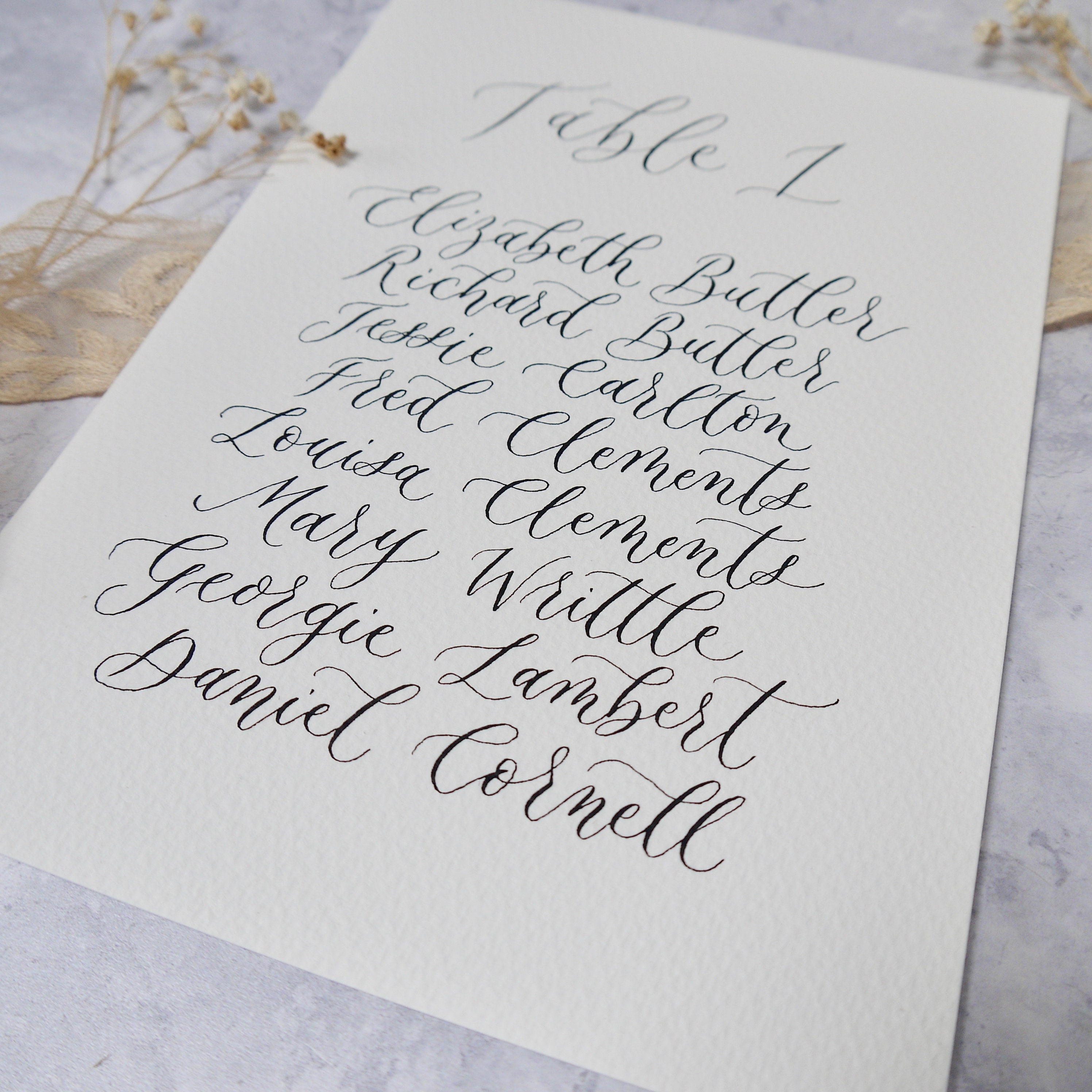 Calligraphy Wedding Table Seating Plan Handwritten Table Plan - Etsy