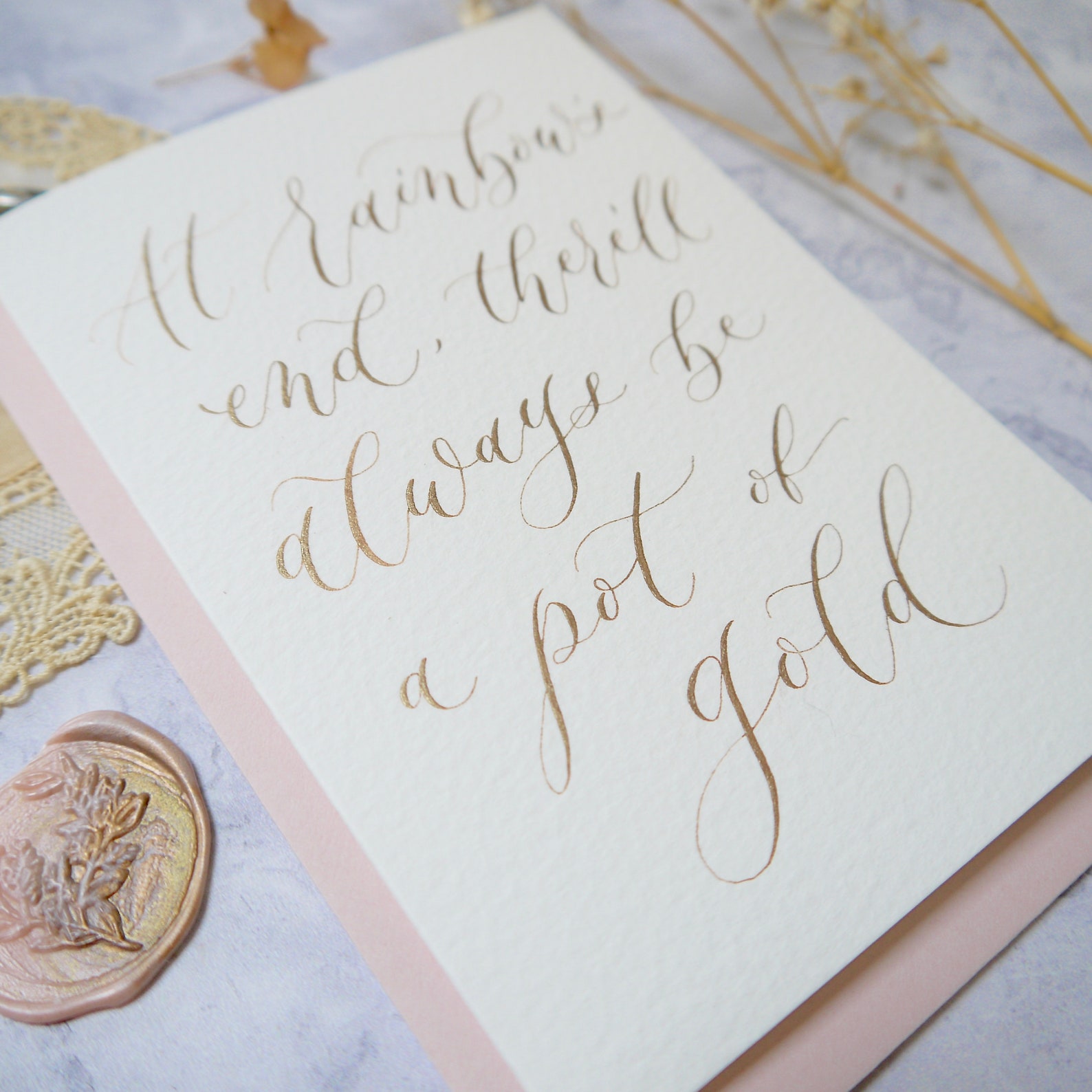 Luxury Custom Calligraphy Card – Hand Lettered Personalised Message ...