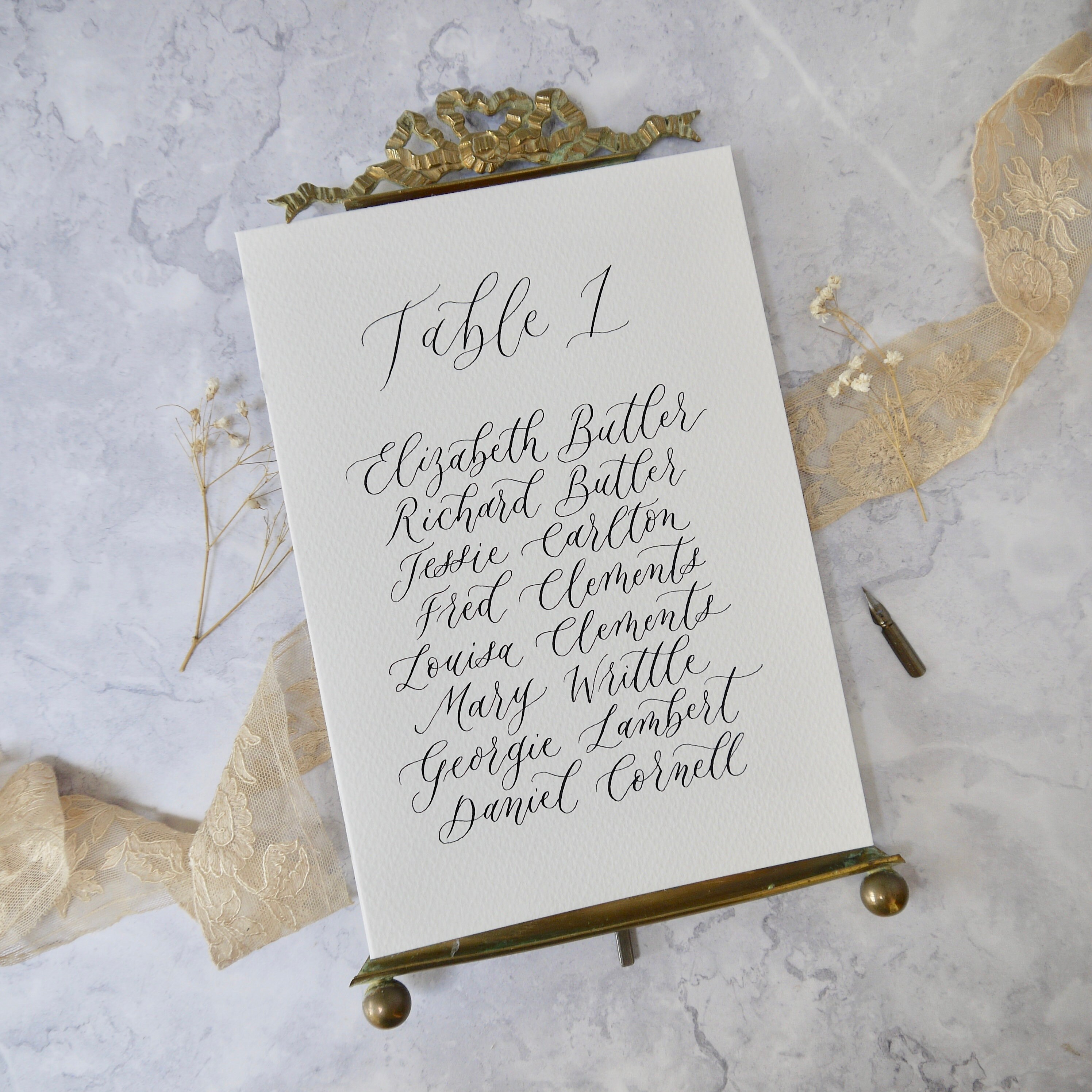 Calligraphy Wedding Table Seating Plan: A5 Personalized Sign - Etsy