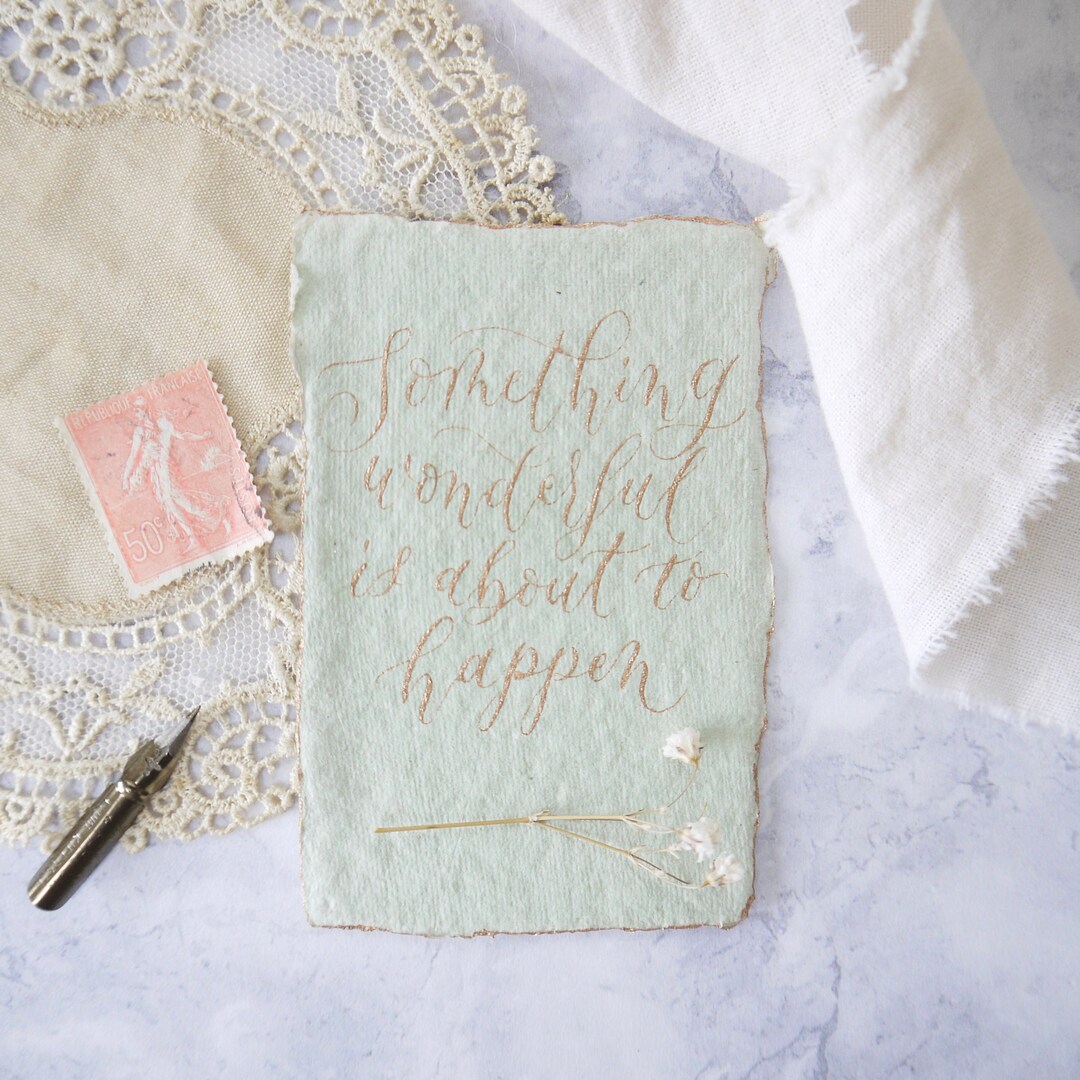 Mini Inspirational Calligraphy Quote | Handmade Paper Art | Custom ...