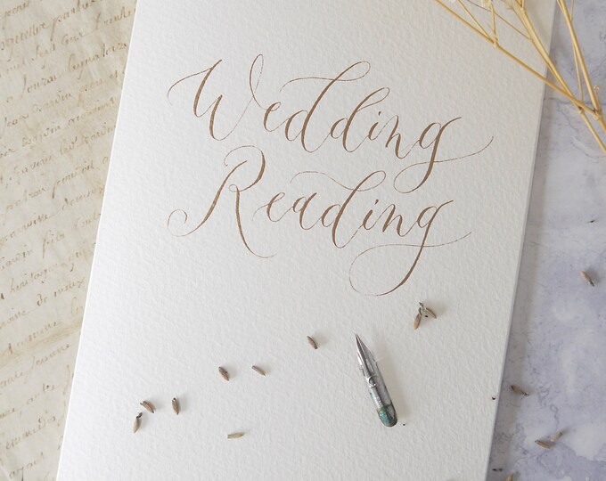 Vows Book Cover Personalised Calligraphy Wedding Reading - Etsy