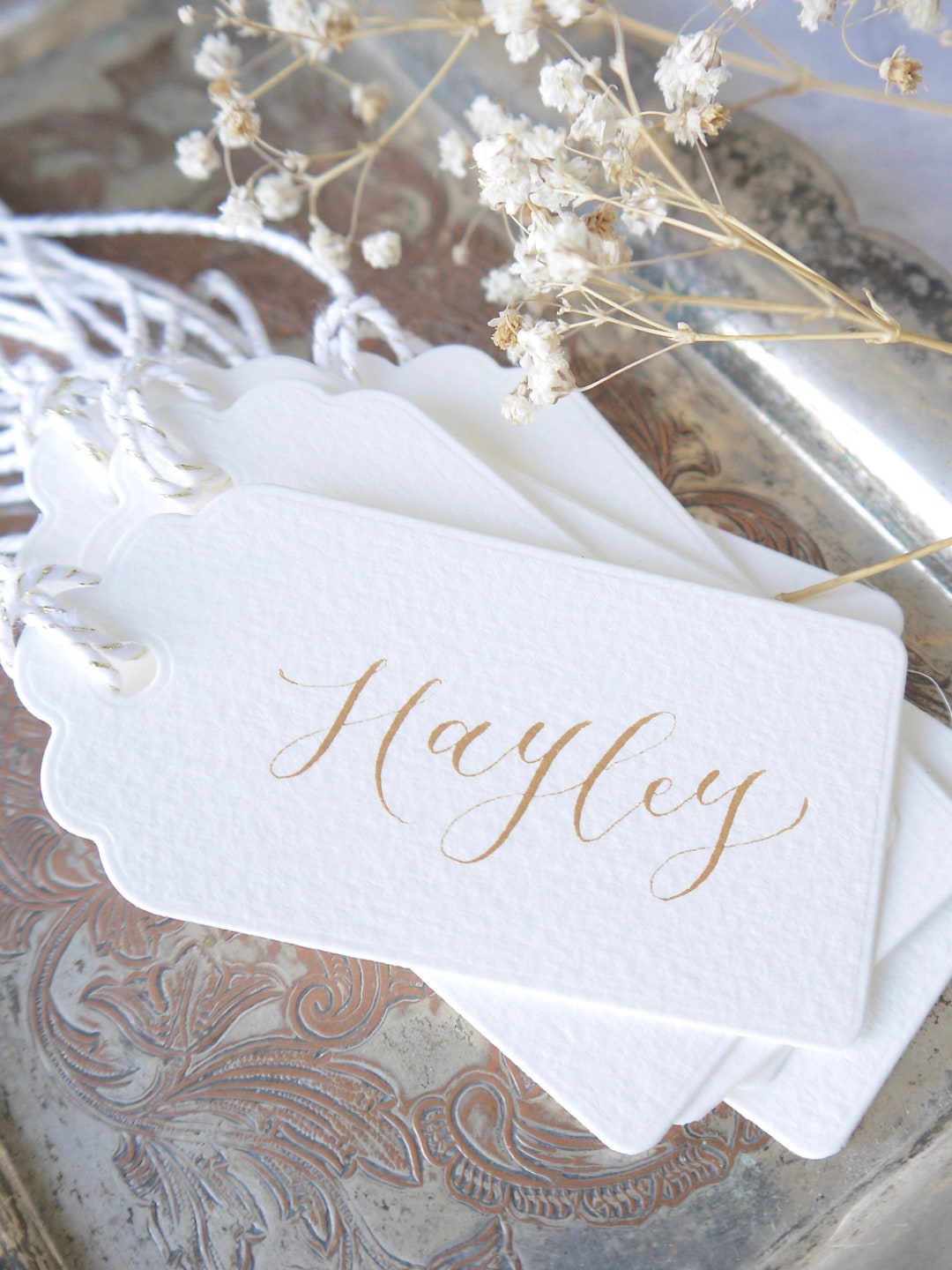 Personalised Calligraphy Gift Tags With Twine – Wedding Place Card Tags ...