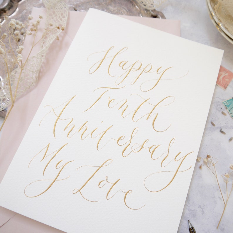 Luxury A5 Calligraphy Card – Hand Lettered Custom Message ...