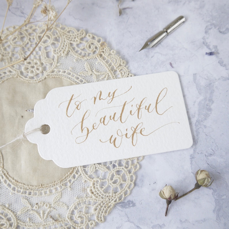 Personalised Calligraphy Gift Tags Elegant Custom - Etsy