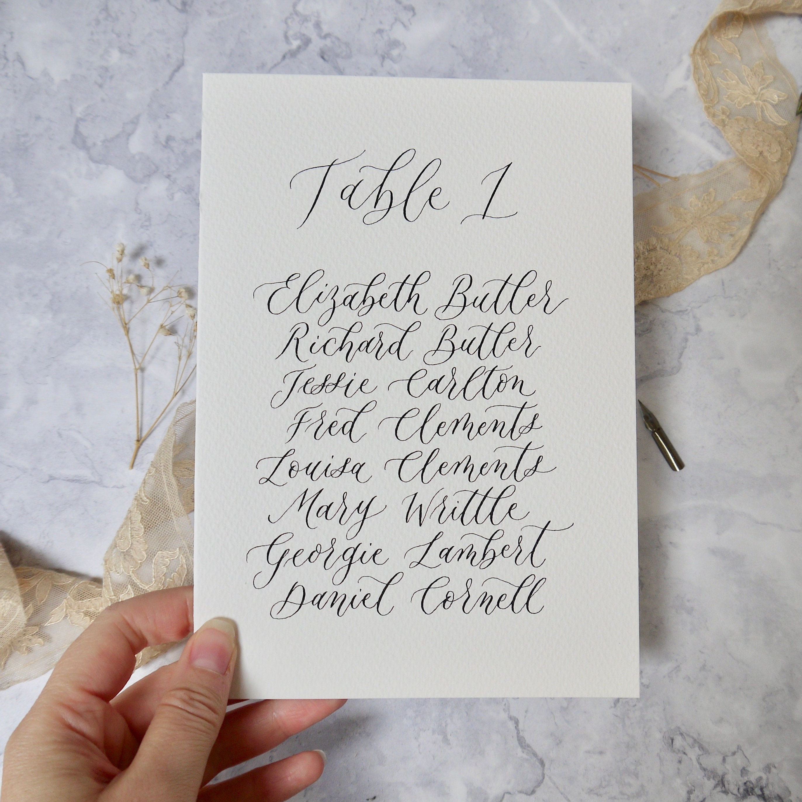 Calligraphy Wedding Table Seating Plan Handwritten Table Plan - Etsy