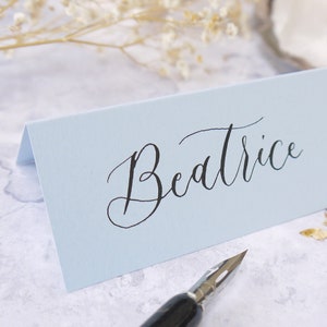 Calligraphy Place Cards – Personalised Wedding Name Cards in Pink or ...