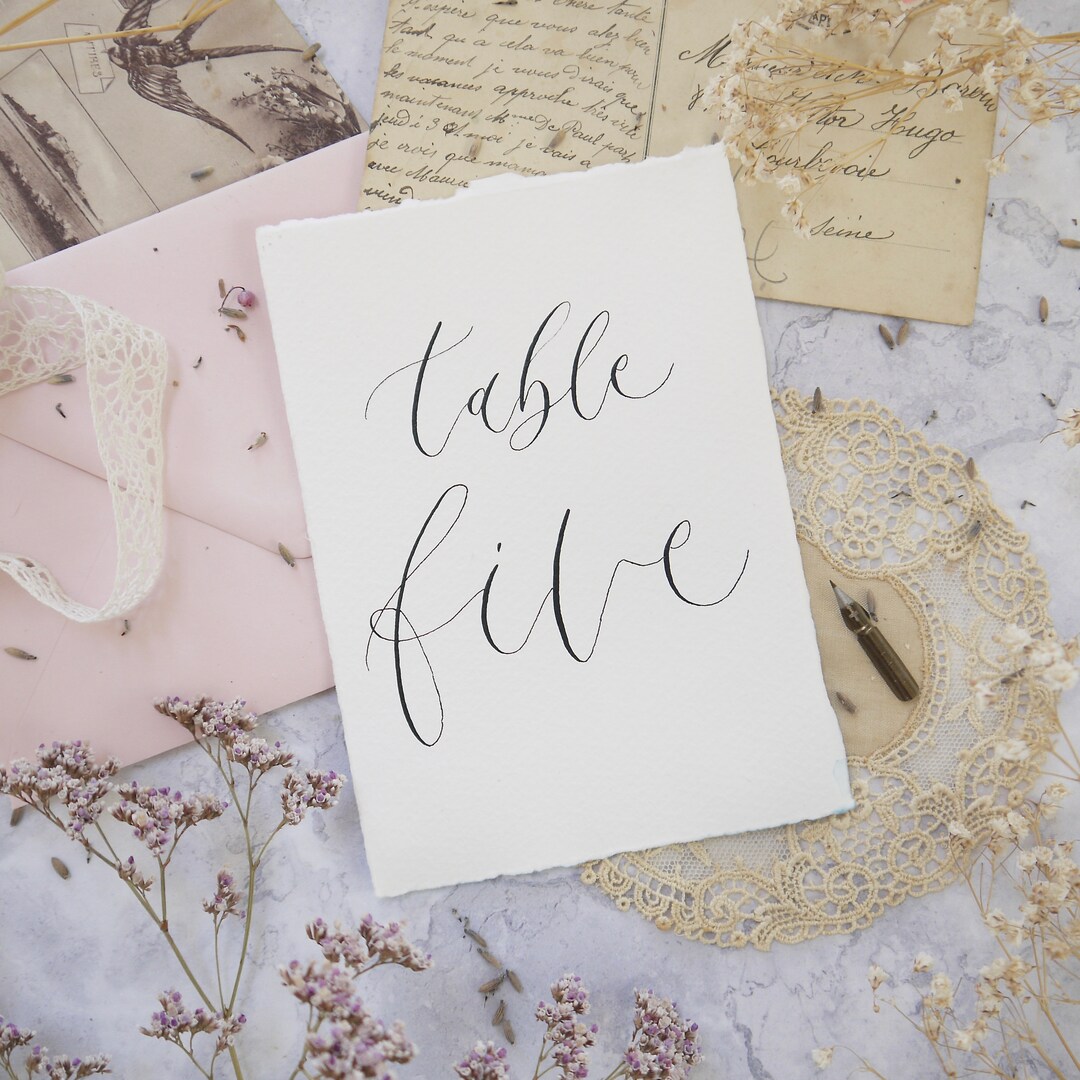 Handwritten Table Name or Number Cards – Torn Edge Wedding Sign ...