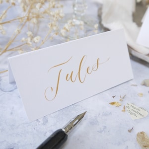 Calligraphy Place Cards – Personalised Wedding Name Cards in Pink or ...