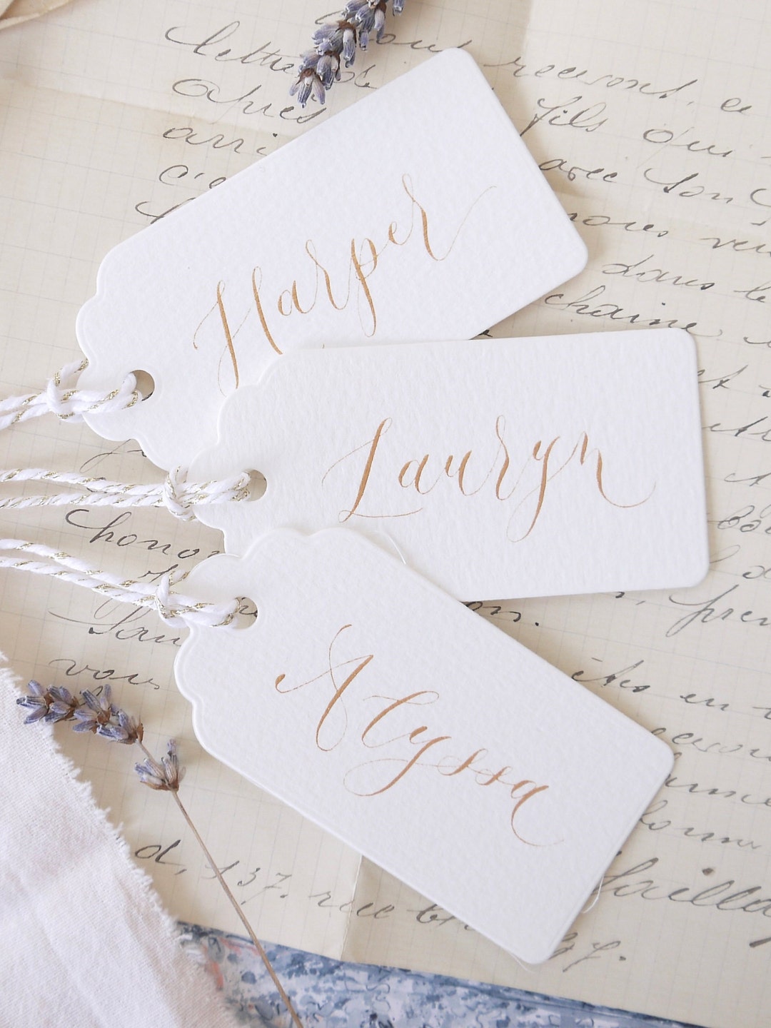 Personalised Calligraphy Gift Tags – Handwritten Name Tags for Weddings ...