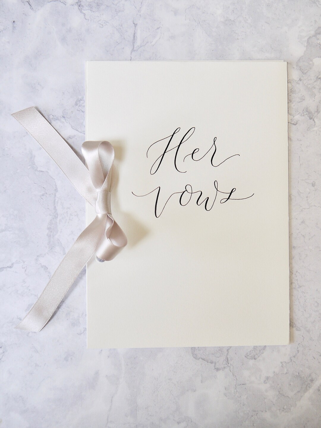Calligraphy Vow Book Cover With Ribbon, A5 Wedding Reading Holder ...