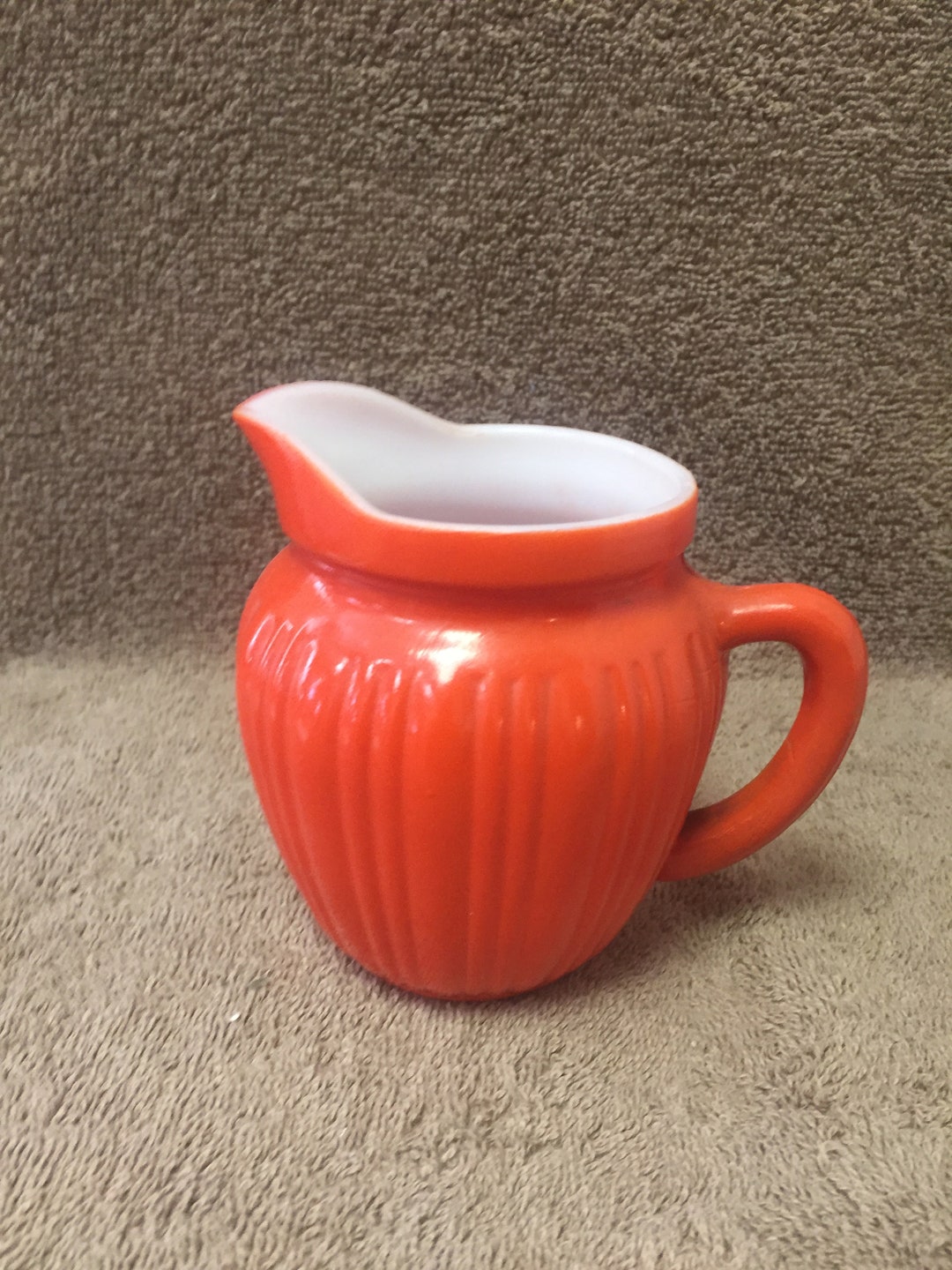 Creamer (4) From Hazel Atlas's "gay Rainbow (orange)" Pattern - Etsy