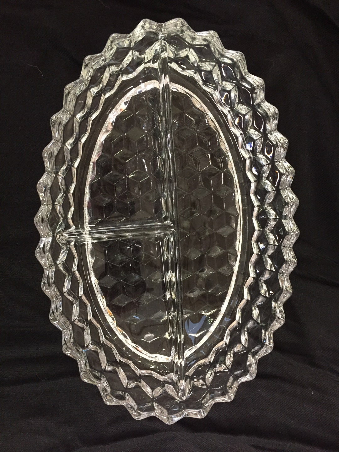 Oval Three Part Relish 10 1/2 From Fostoria's american Clear Pattern - Etsy