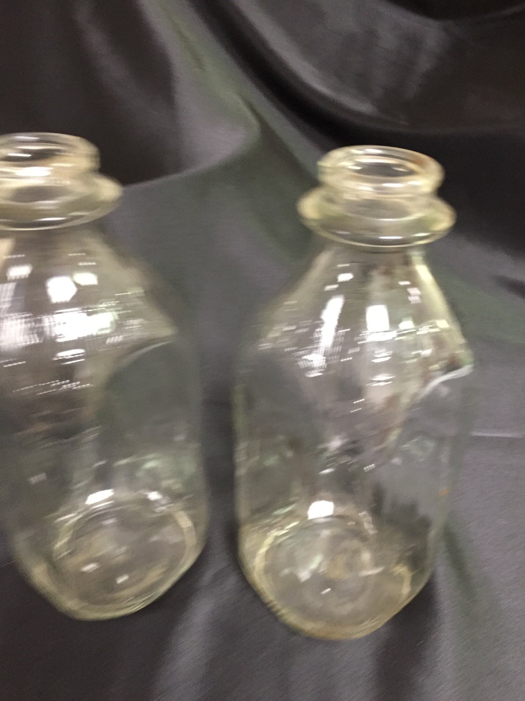 Two Square Embossed Quart Milk Bottles (9") From Gramercy Dairy, NY - Etsy