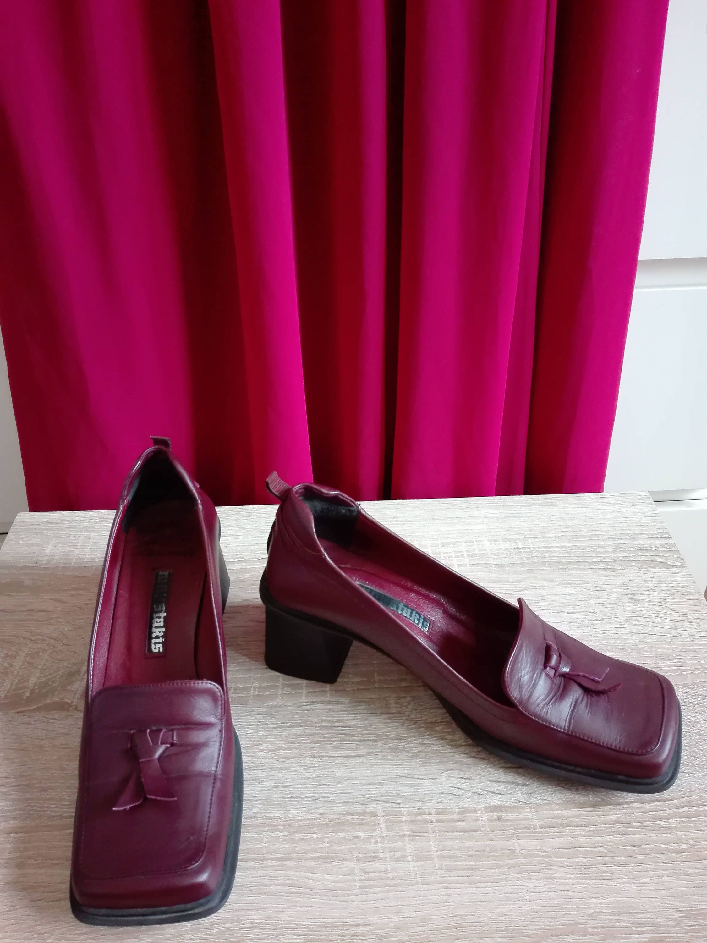Bordeaux Chic Leather Shoes Square - Etsy
