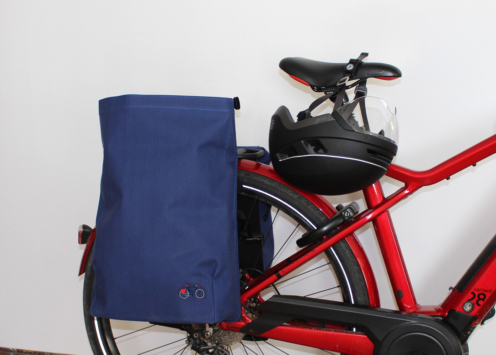 Double Cycle Pannier, Rear Pannier Waterproof in Tartar Blue/green - Etsy
