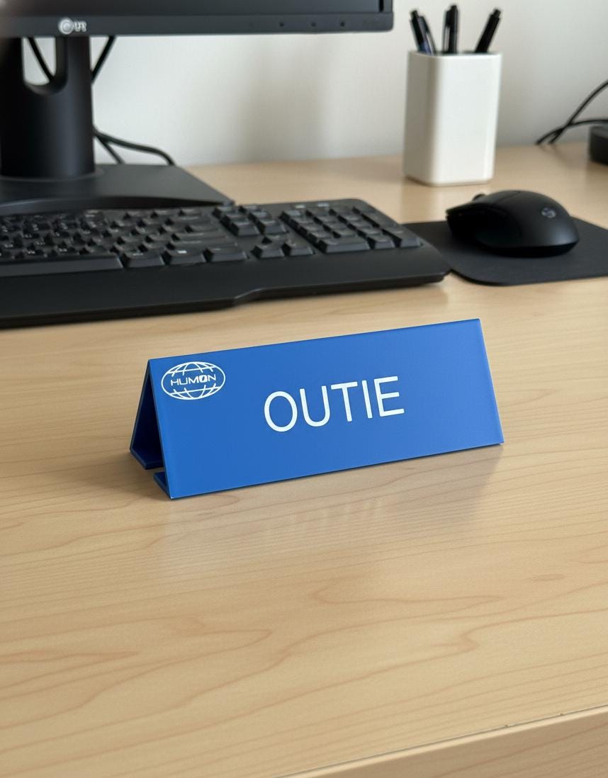 Severance "innie/outie" Reversible Desk Sign | 3d-printed Office Decor ...