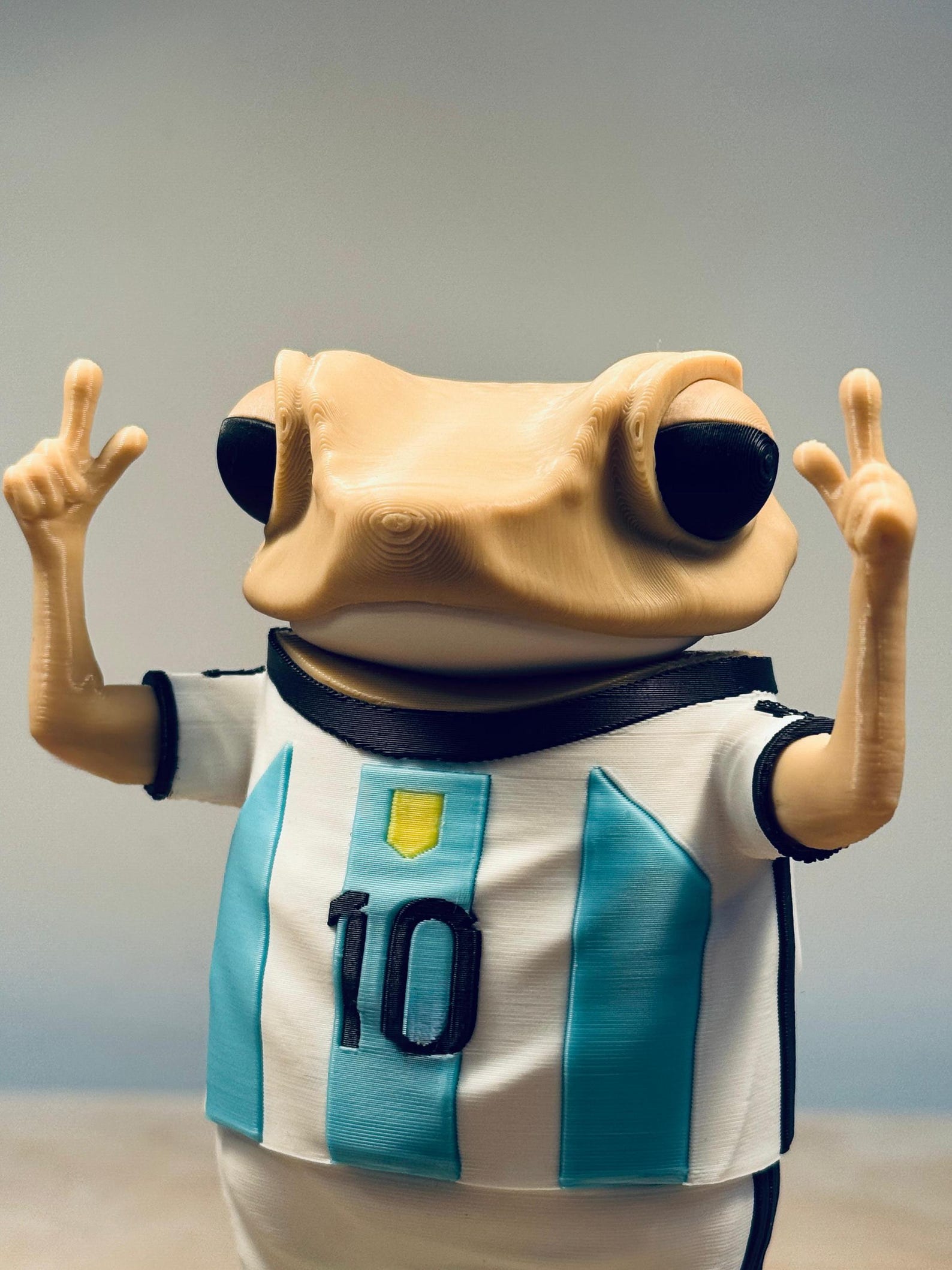 Argentina Soccer Frog Figurine Concho - Etsy