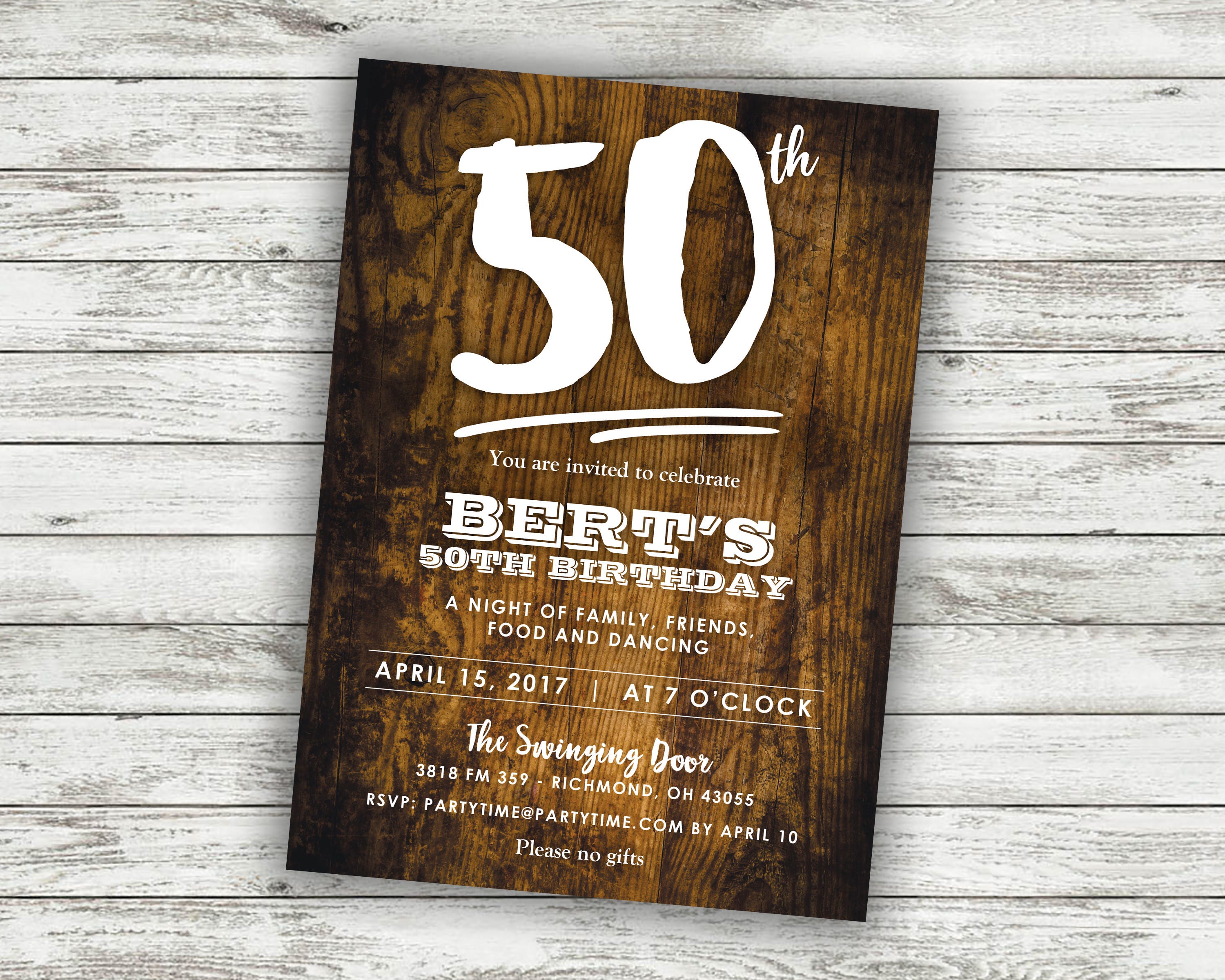 Turning 50 Invitation Wording