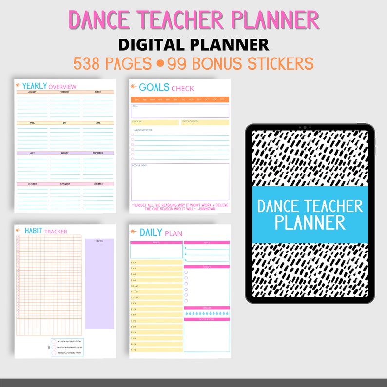 Dance Teacher Bundle: Dance Class Lesson Plans Digital Planner, Lesson ...