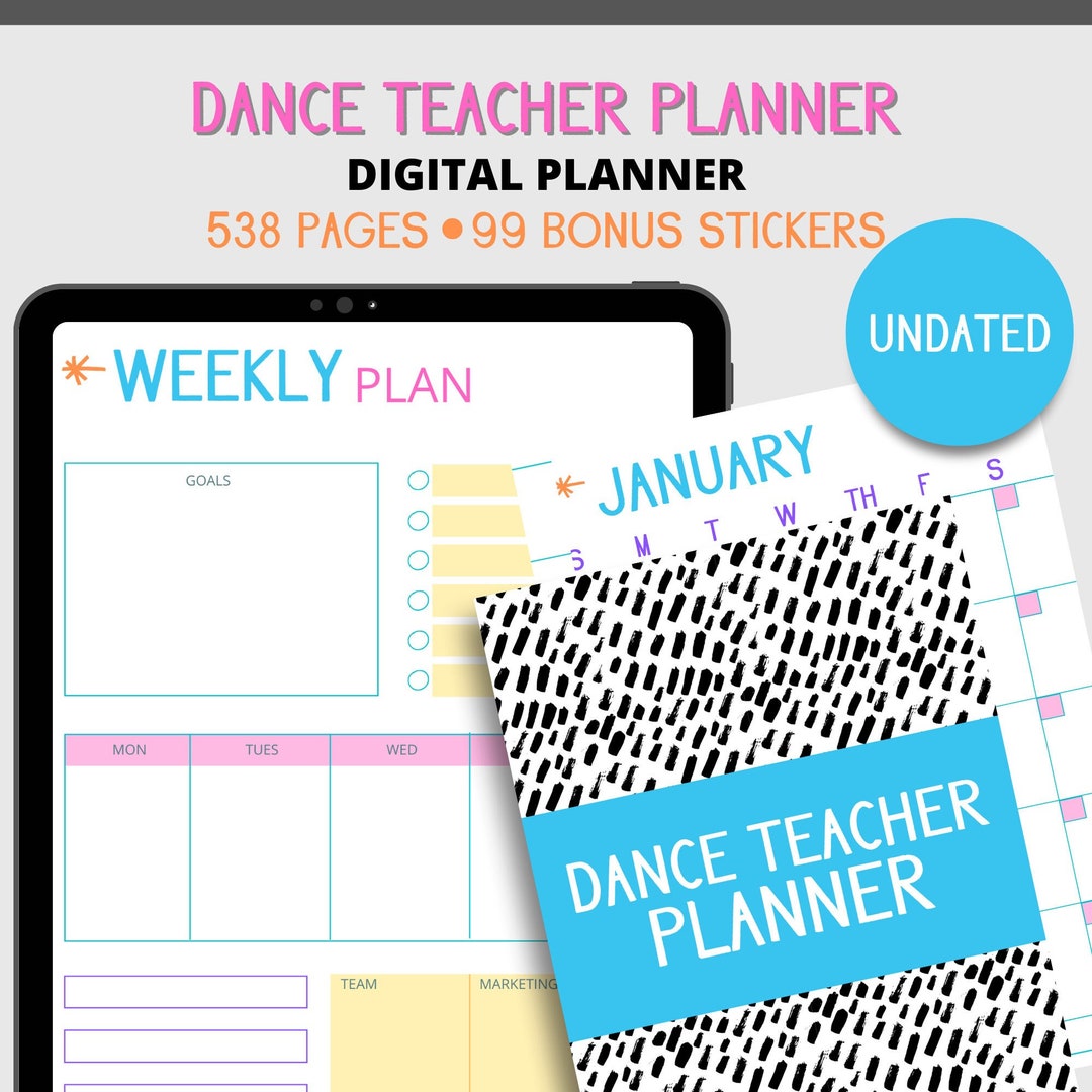 Dance Teacher Digital Planner, Goodnotes Planner, iPad Planner ...