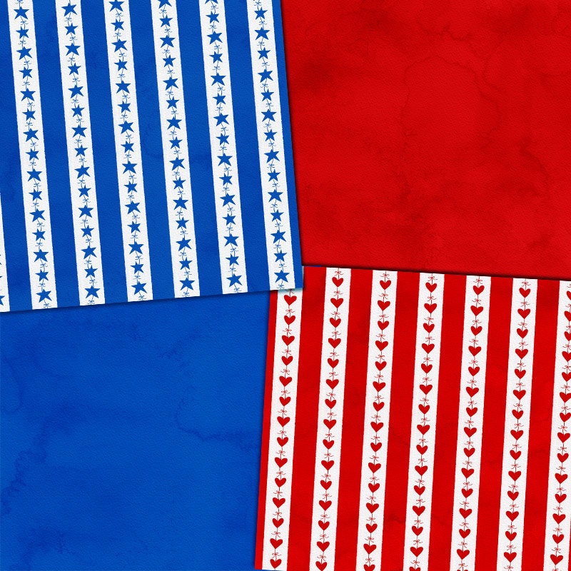 Watercolor 4th of July Digital Paper Pack Instant Downdload - Etsy