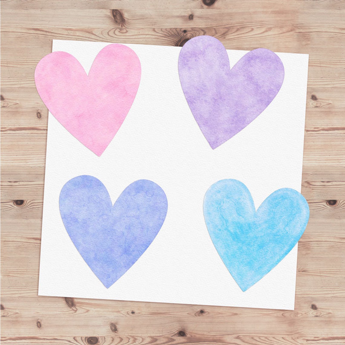 Watercolor Pastel & Glitter Hearts Clipart Watercolor Hearts - Etsy
