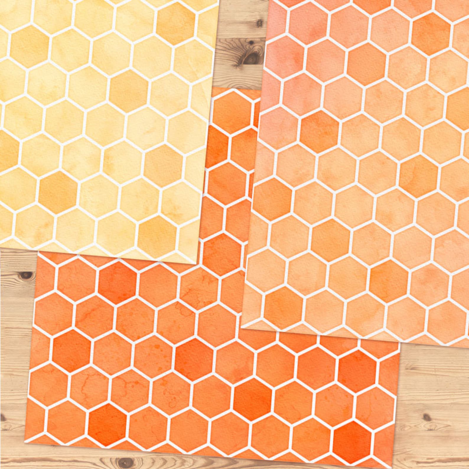 Watercolor Digital Paper Watercolor Fall Digital Honeycomb | Etsy