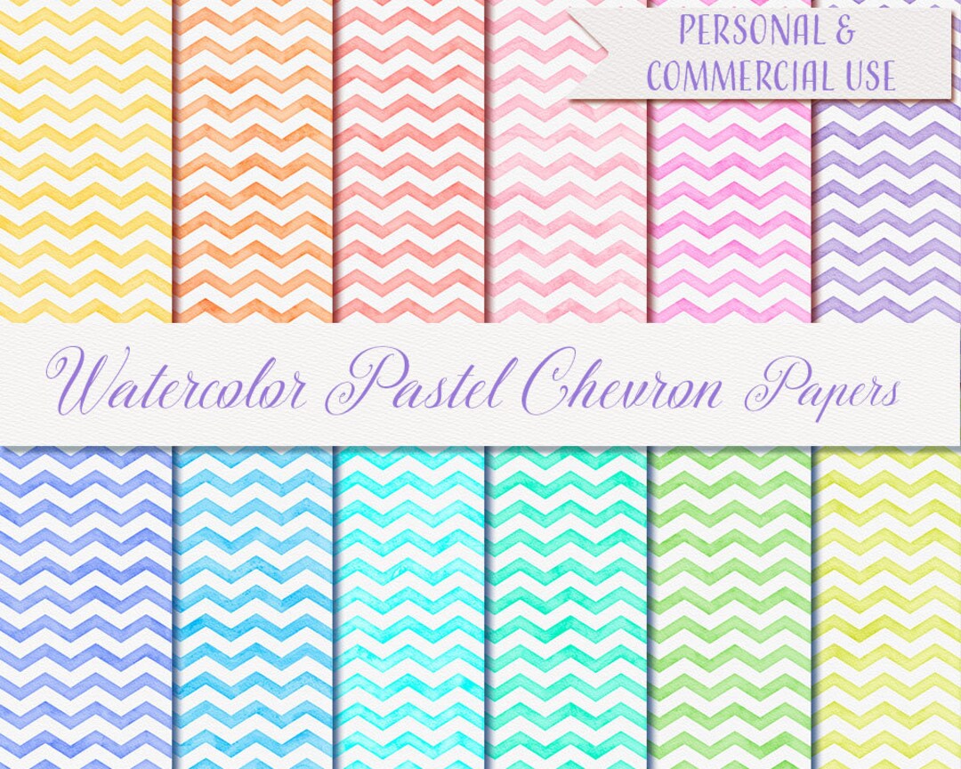 Watercolor Digital Paper, 12 Papers 12" X 12", Watercolor Pastel ...