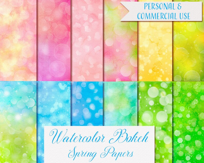 Watercolor Bokeh Spring Paper, Watercolor Paper, Pastel Watercolor ...