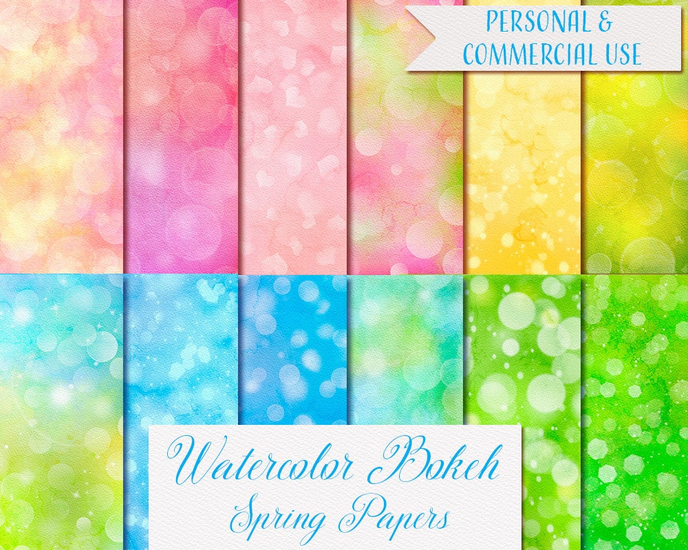 Watercolor Bokeh Spring Paper, Watercolor Paper, Pastel Watercolor ...