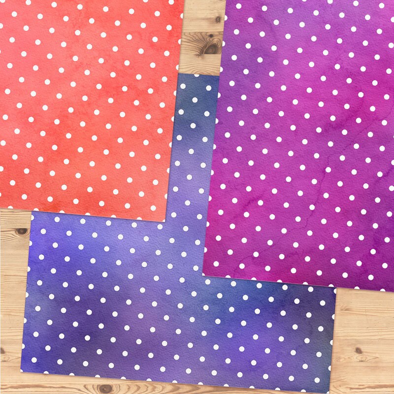 Watercolor Digital Paper Watercolor Fall Digital Polka Dot - Etsy