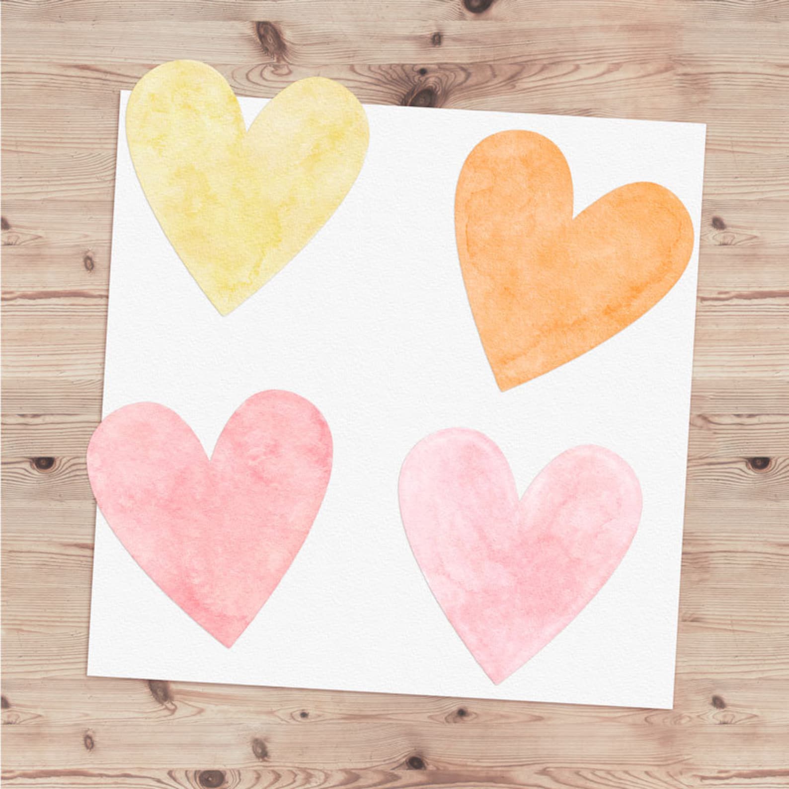 Watercolor Pastel & Glitter Hearts Clipart, Watercolor Hearts Clipart ...