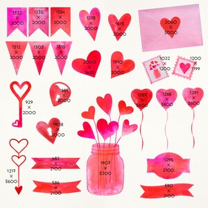 Watercolor Valentine Clipart, Watercolor Hearts, Hearts Clipart ...