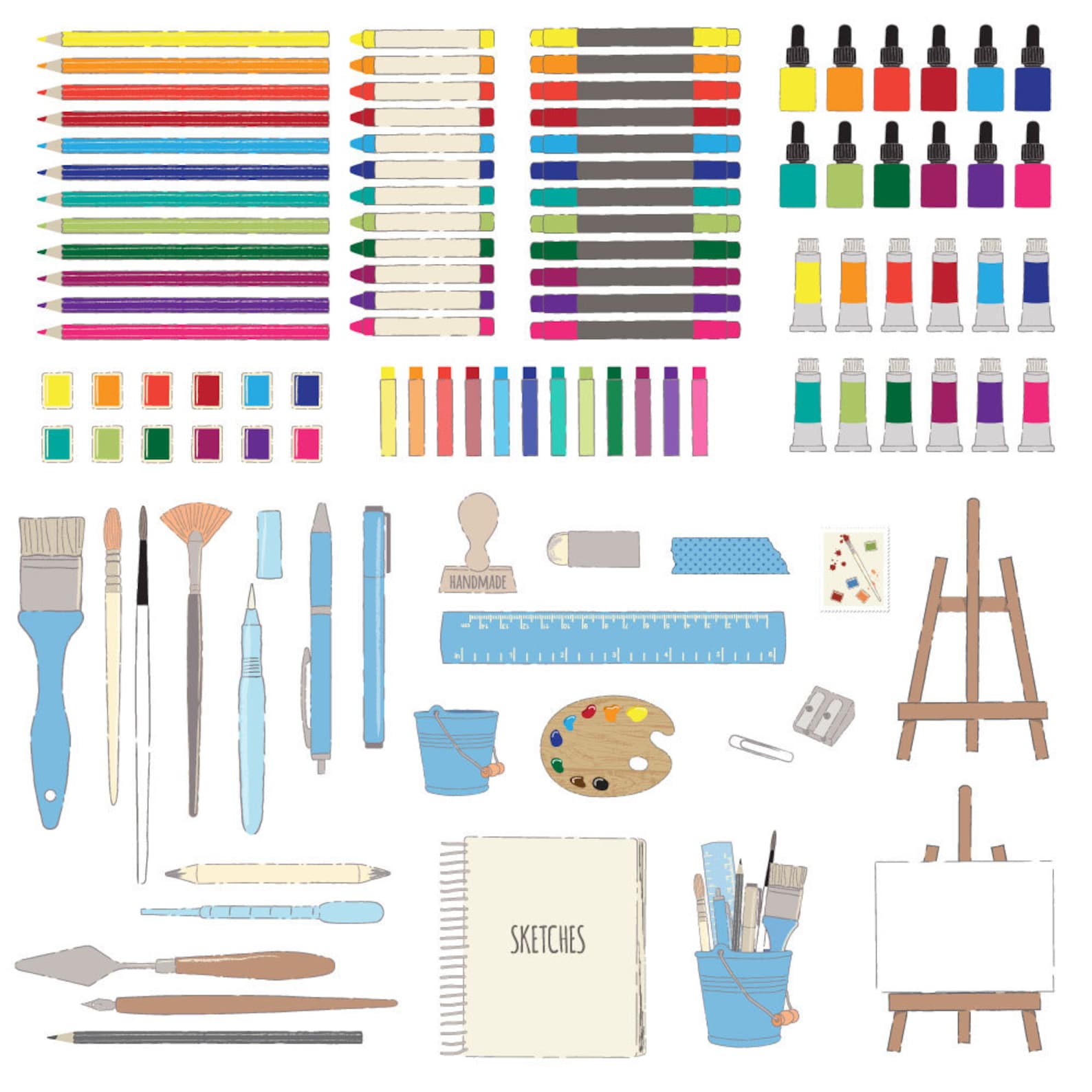 Art Supplies Clipart, Painting Clipart, Clipart Art Graphics ...