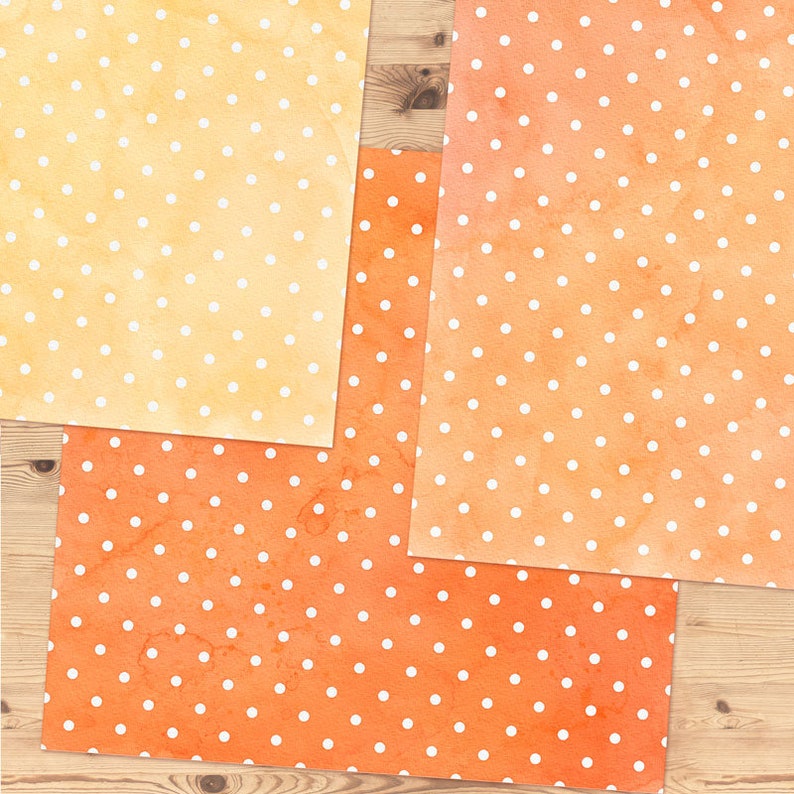 Watercolor Digital Paper Watercolor Fall Digital Polka Dot - Etsy