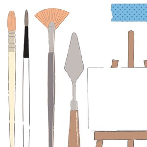 Art Supplies Clipart, Painting Clipart, Clipart Art Graphics ...