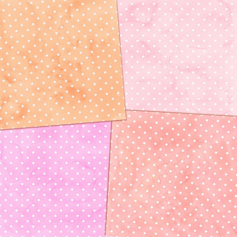 Watercolor Digital Paper Watercolor Pastel Polka Dot Papers - Etsy