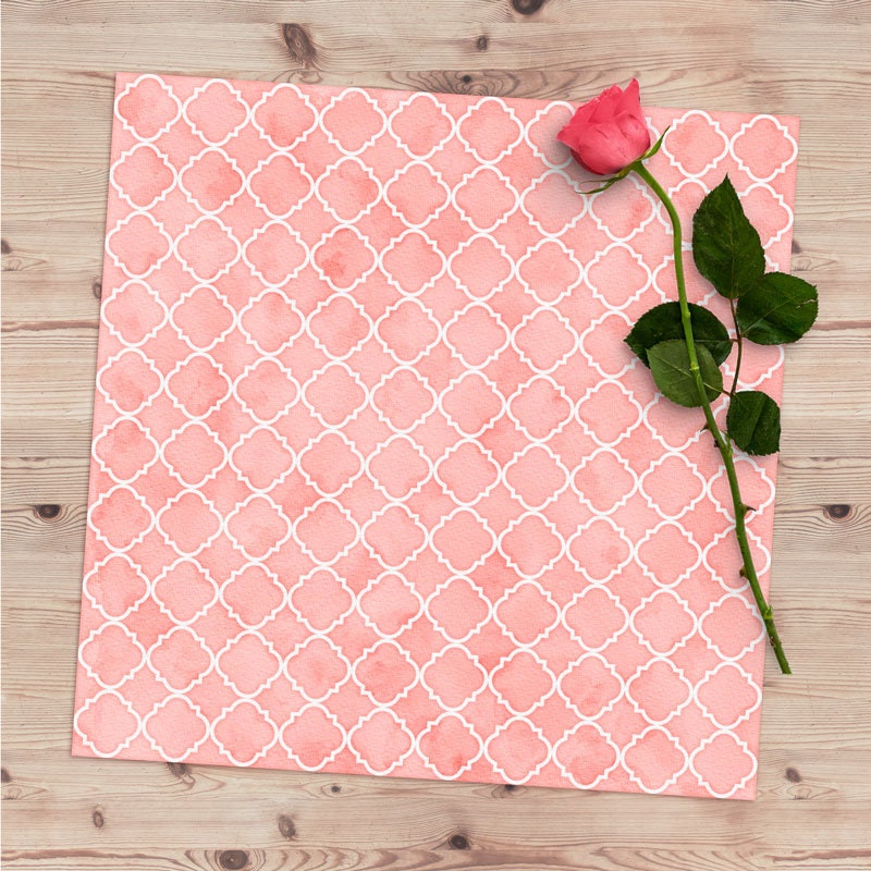Watercolor Digital Paper, Watercolor Pastel Quatrefoil Papers, 12 ...