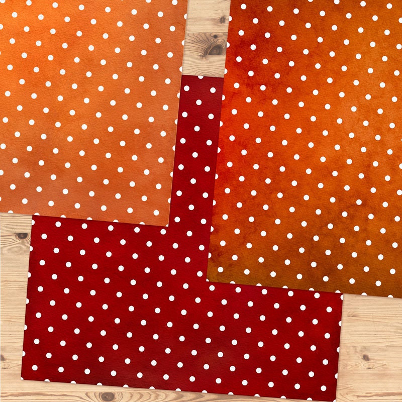 Watercolor Digital Paper Watercolor Fall Digital Polka Dot - Etsy