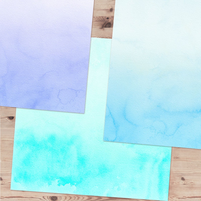Watercolor Digital Paper Watercolor Pastel Ombre Papers 12 - Etsy