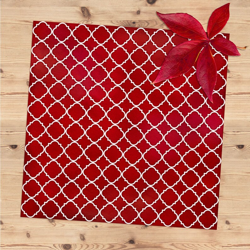 Watercolor Digital Paper, Watercolor Fall Quatrefoil Paper, 12 Digital ...