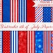 Watercolor 4th of July Digital Paper Pack, Instant Downdload, 16 Papers ...